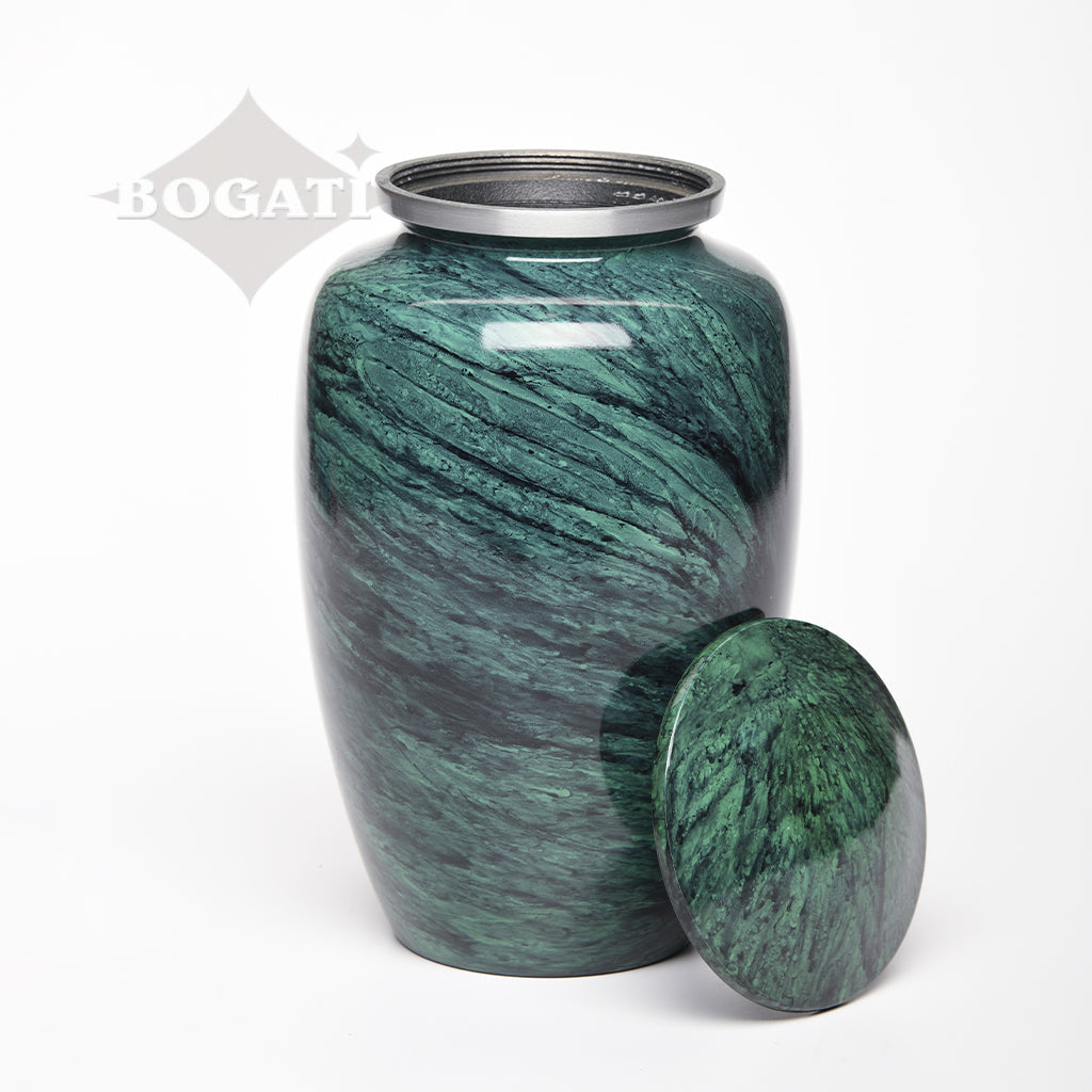 Adult Painted Speckled pattern Brass Urn | Purple | Bogati Urn Company