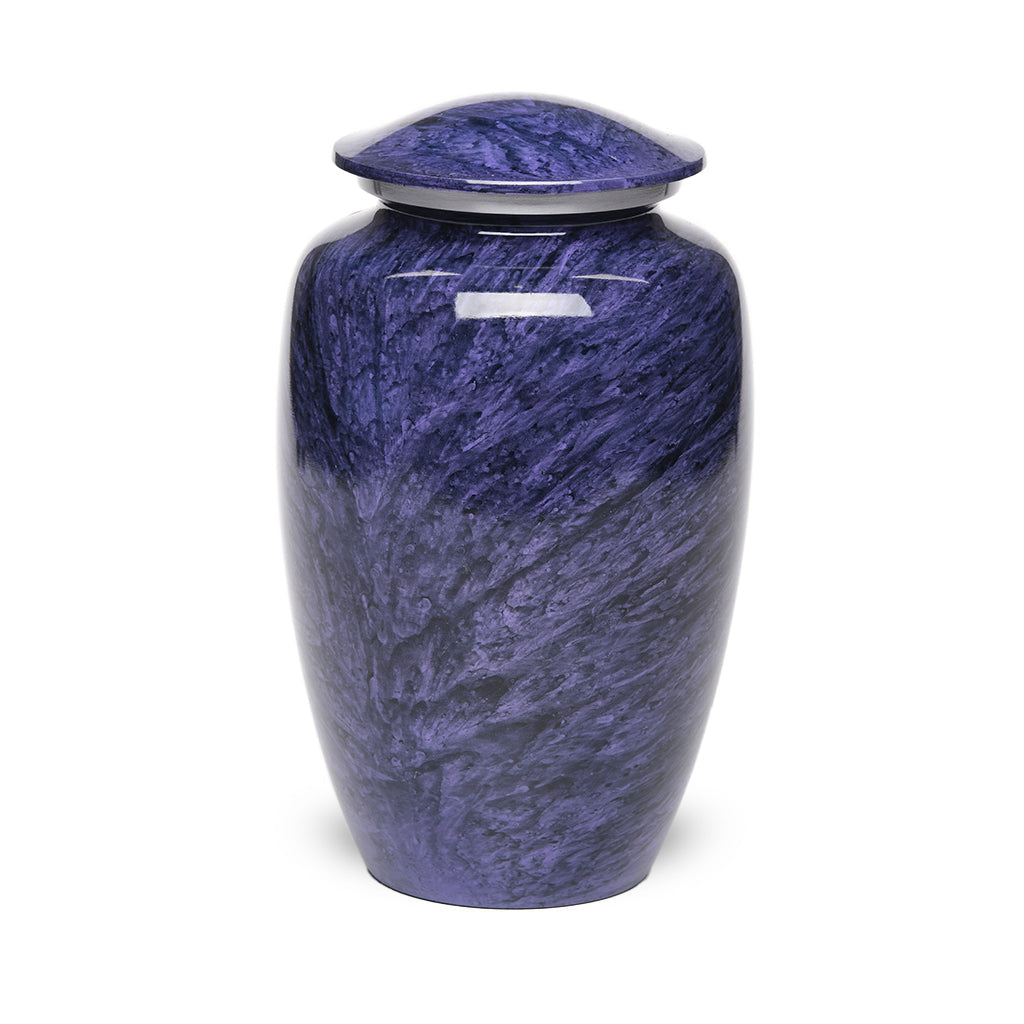 Adult Painted Speckled pattern Brass Urn | Purple | Bogati Urn Company