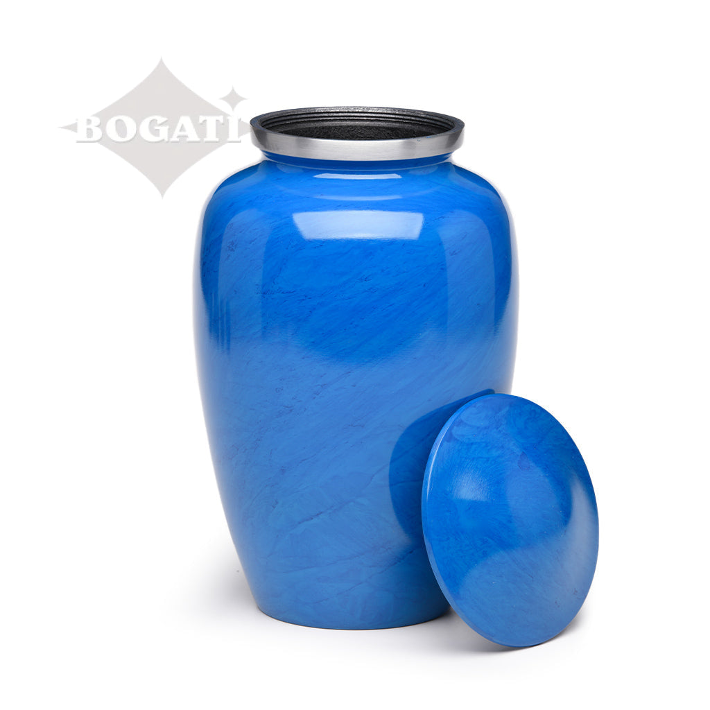 Adult Blue Swirl Alloy Urn | Bogati Urn Company