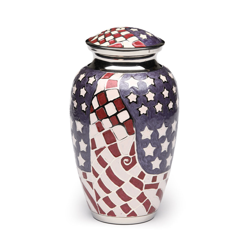 Adult Stars and Squares Brass Urn | Bogati Urn Company