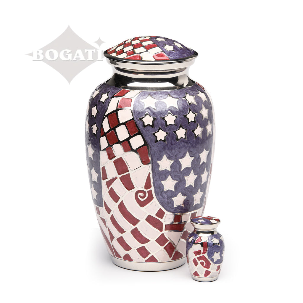 Adult Stars and Squares Brass Urn | Bogati Urn Company