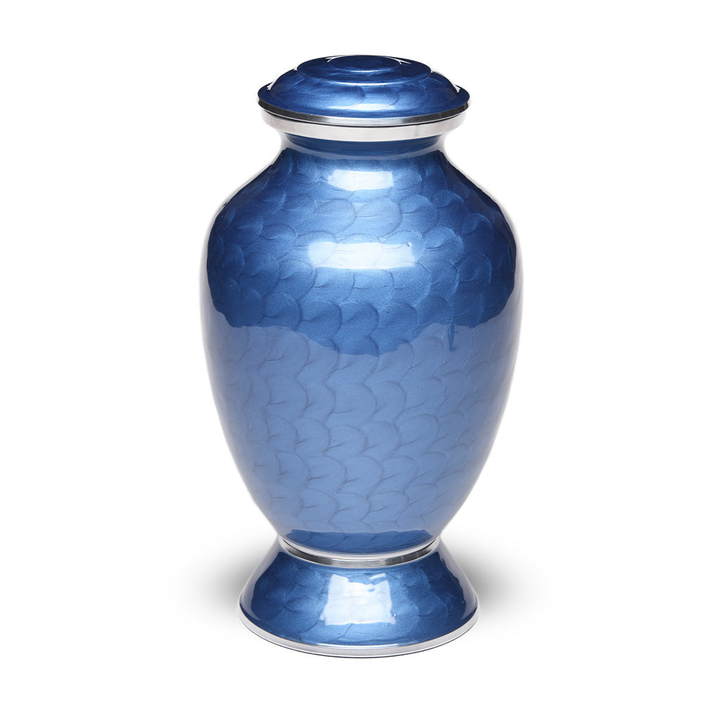 ADULT - Alloy Urn -6176- Blue Enamel Vase-Style | Bogati Urn Company