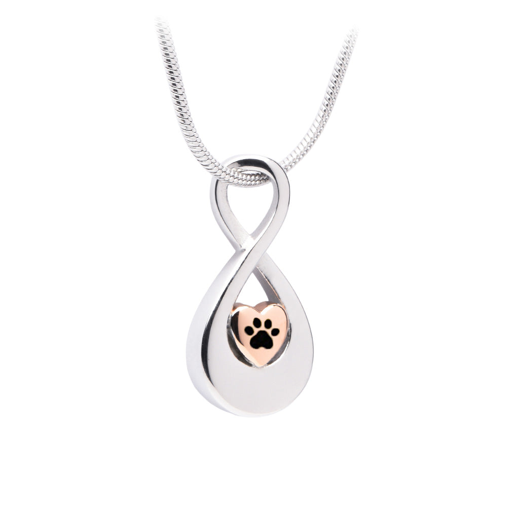 Infinity Symbol with heart and paw print | Bogati Urn Company
