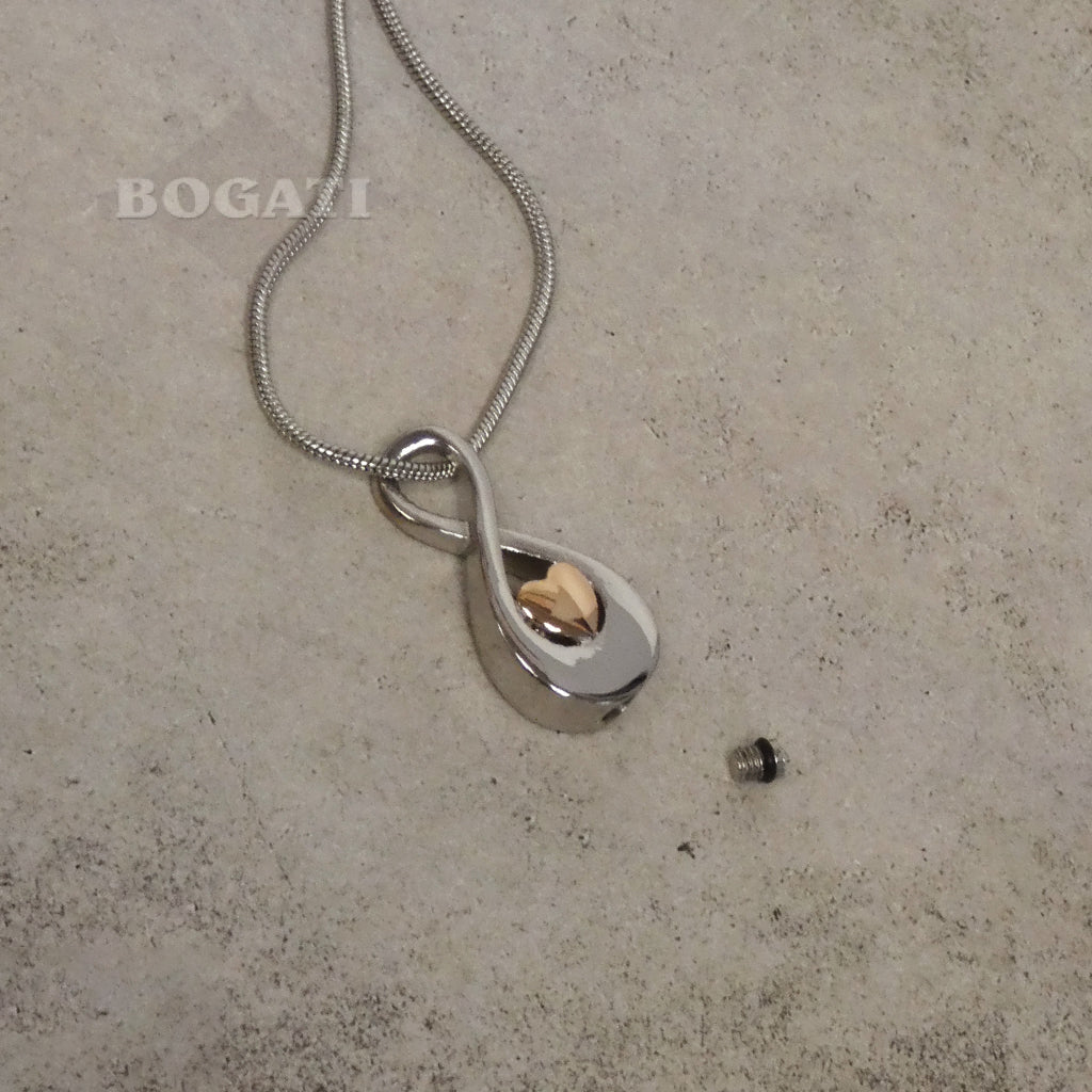 Infinity with Heart - Memorial Pendant | Bogati Urn Company
