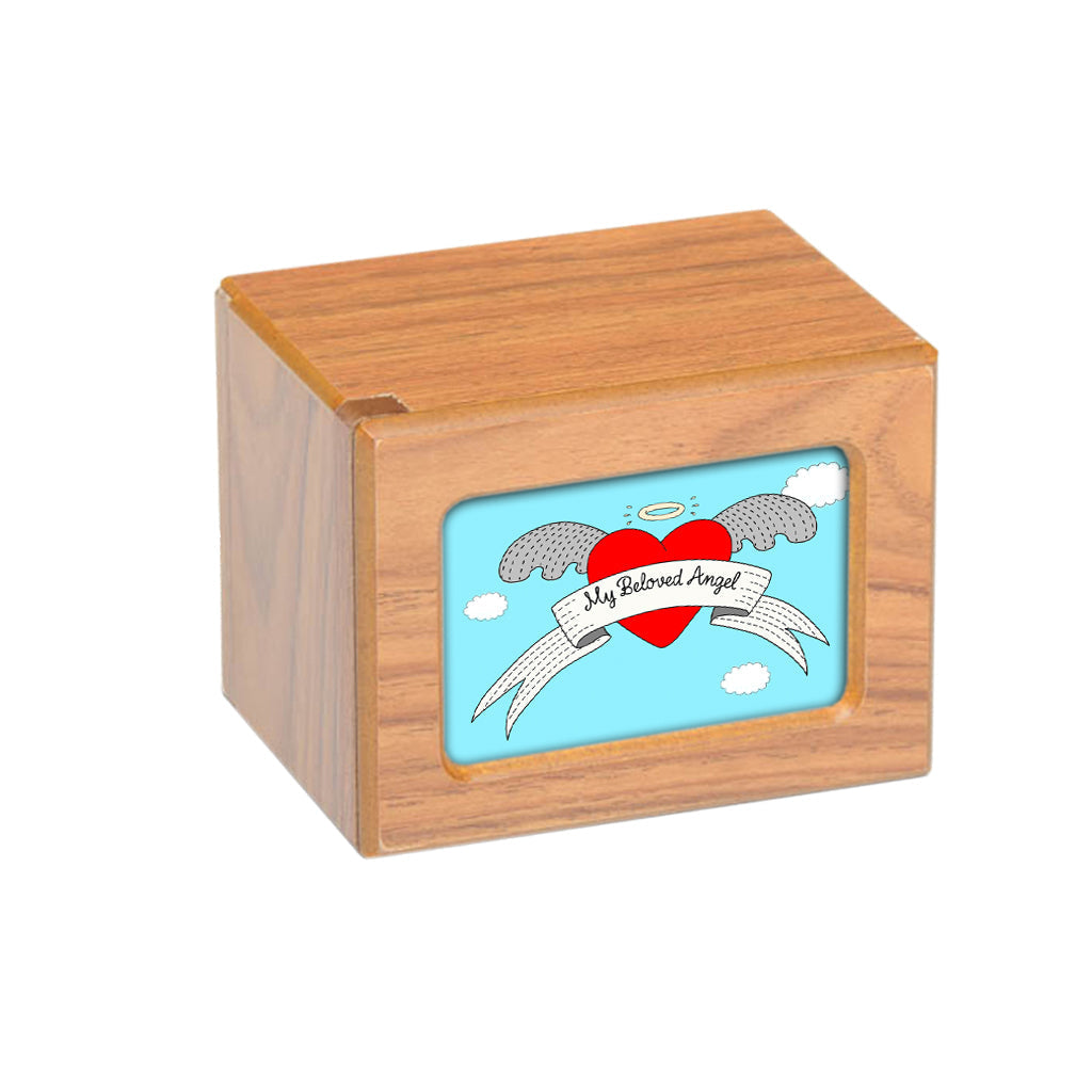 SMALL PY06 Photo Frame Urn - My Beloved Angel | Brown | Bogati Urn Company