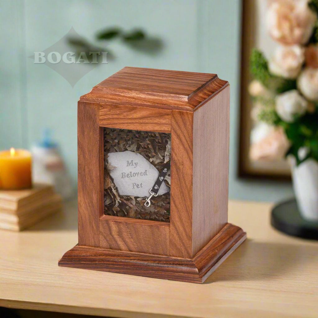 SMALL - Rosewood -518- Vertical Photo Frame Urn | Bogati Urn Company