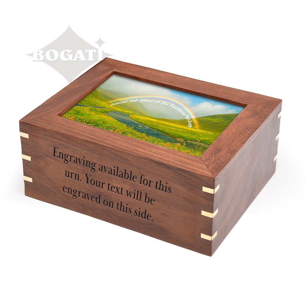 LARGE - Rosewood Photo Frame Urn -517- Rainbow Bridge | Bogati Urn Company