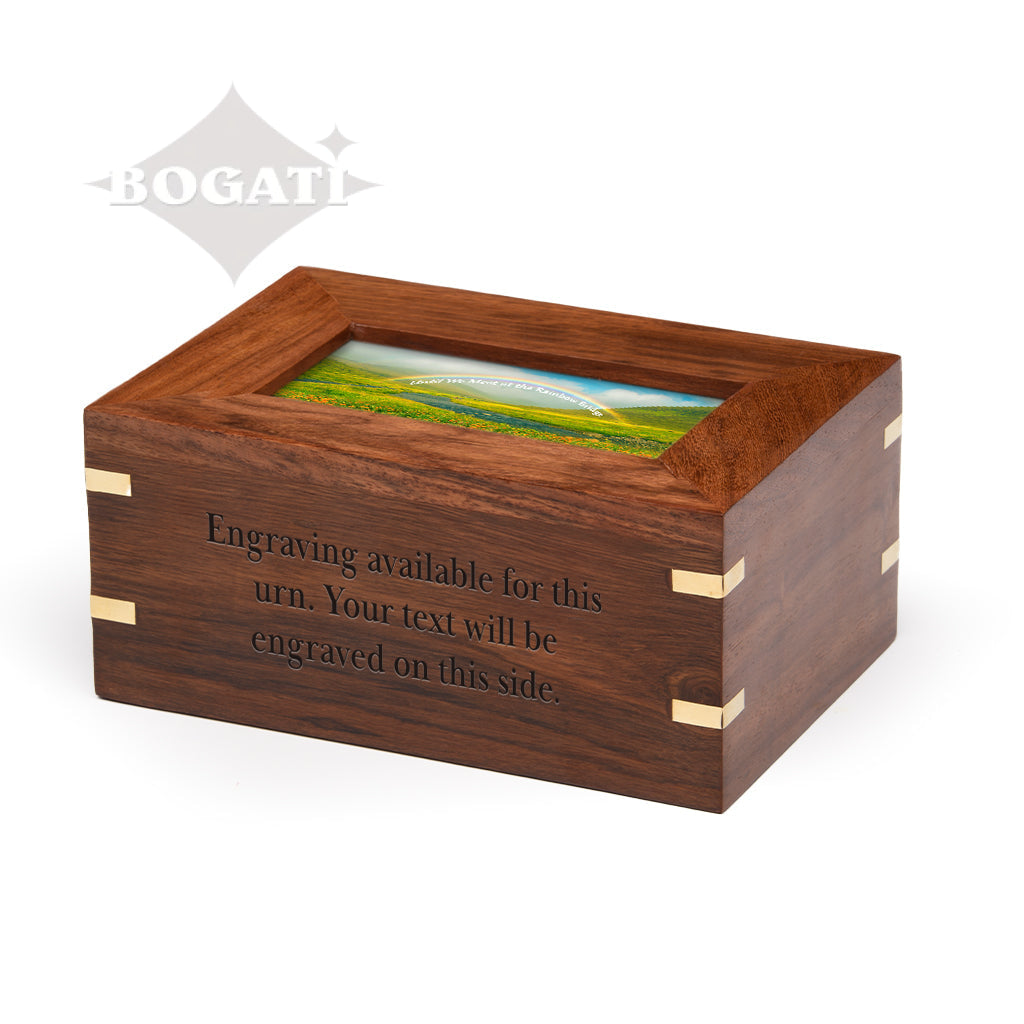 SMALL - Rosewood Photo Frame Urn -517- Rainbow Bridge | Bogati Urn Company