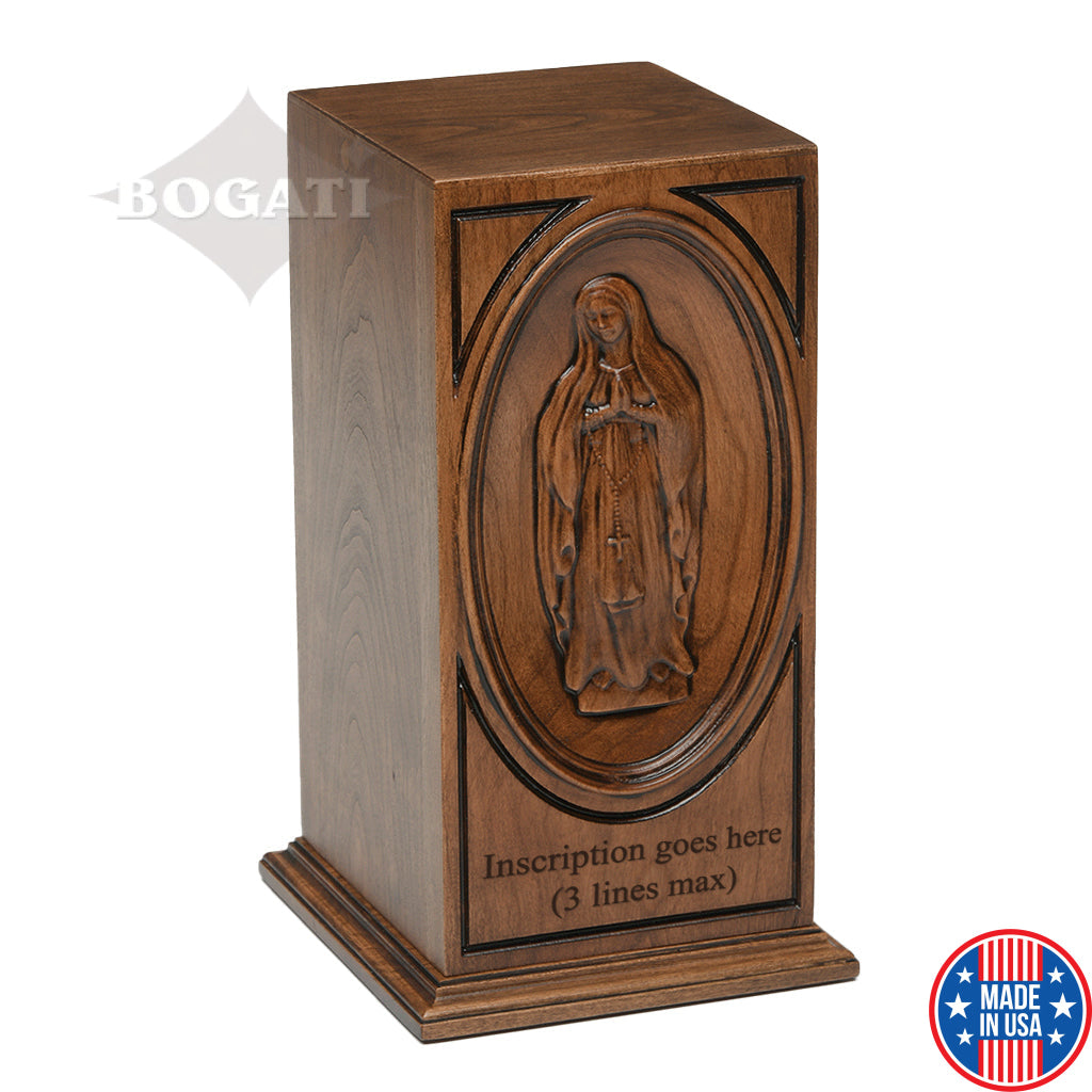 Cherry Wood Handmade Carved Tower Urn | Bogati Urn Company