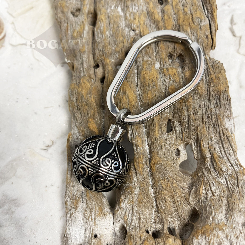 Antique Silver Sphere Keychain | Bogati Urn Company