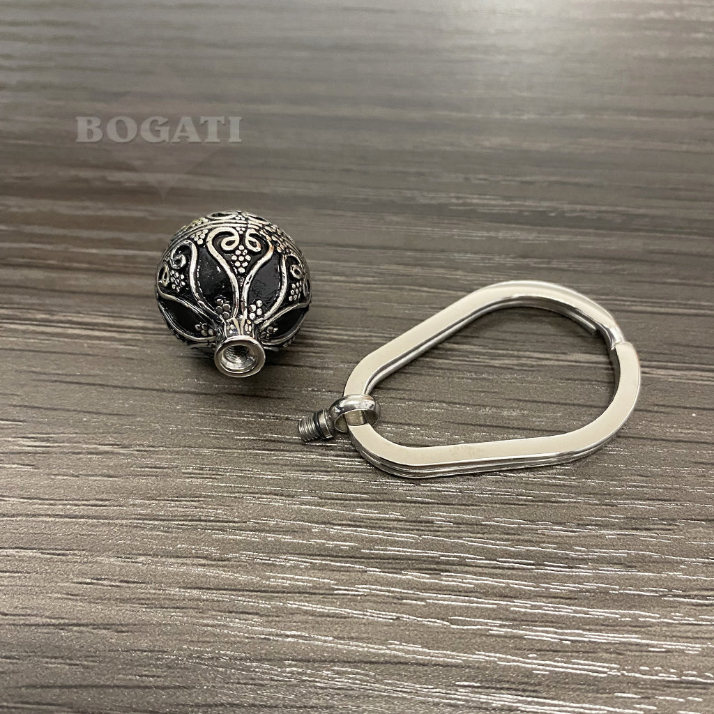 Antique Silver Sphere Keychain | Bogati Urn Company