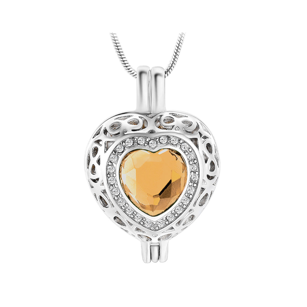 Birthstone Heart Locket | Bogati Urn Company